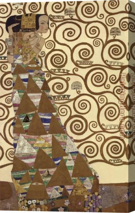 Gustav Klimt Expectation (gold foil) Stretched Canvas Painting for sale ...