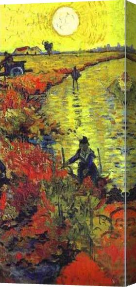 Vincent van Gogh The Red Vineyard at Arles detail Stretched Canvas ...