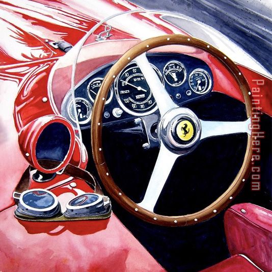 Leroy Neiman Ferrari Art painting anysize 50% off - Ferrari Art ...