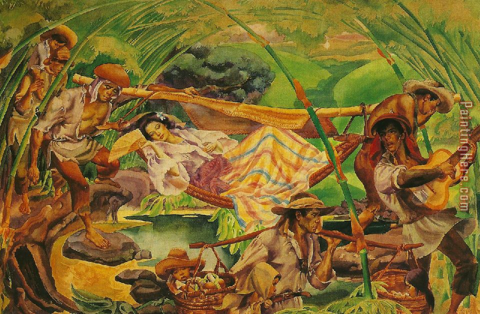 Unknown Artist Pilgrimage to Antipolo Botong Francisco painting anysize ...